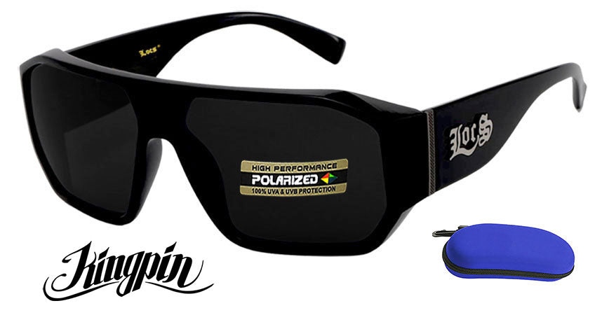 LOCS "KINGPIN" Large Frame Shield Polarized Sunglasses. with Logo ...